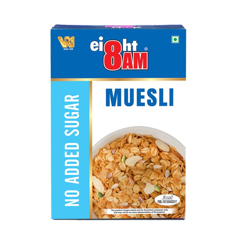 8AM No Added Sugar Muesli with Almonds, 425g - 8am Fit