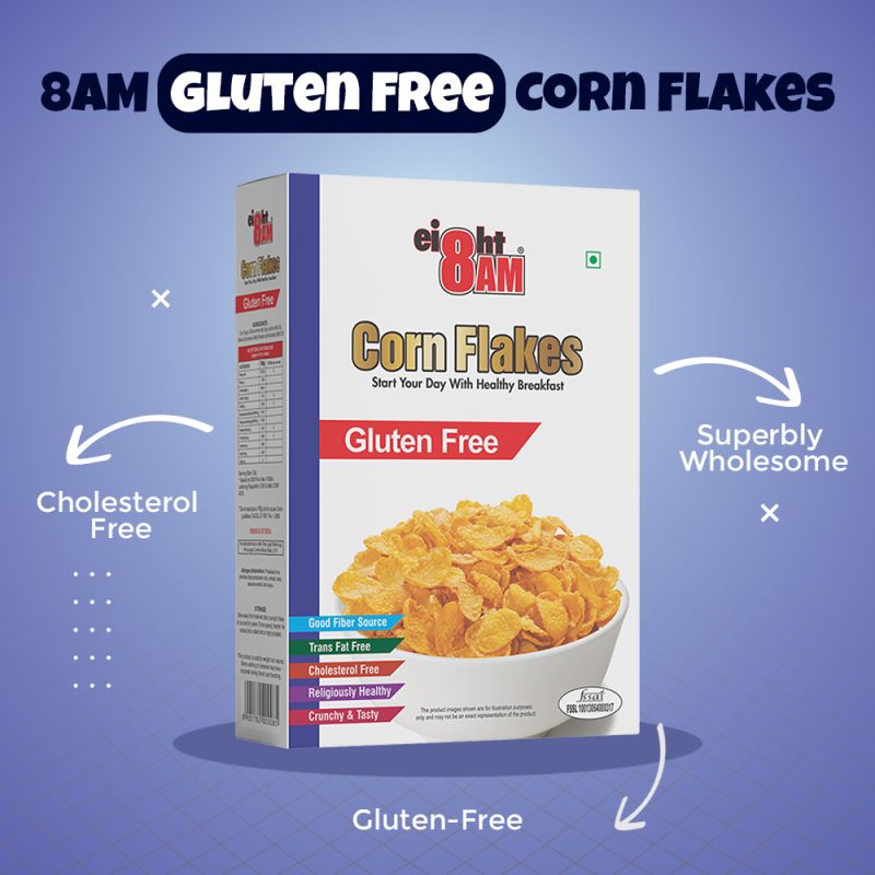 8AM Gluten Free Corn Flakes, 300g - 8am Fit