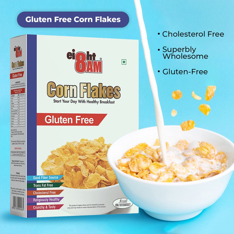 8AM Gluten Free Corn Flakes, 300g - 8am Fit
