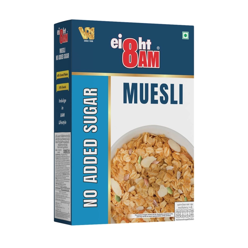 8AM No Added Sugar Muesli with Almonds, 425g - 8am Fit